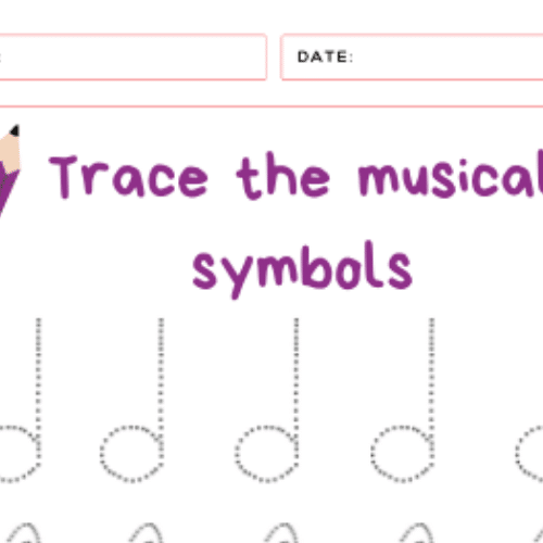 Trace The Musical Symbols - Colouring Activity - Schools Music Market