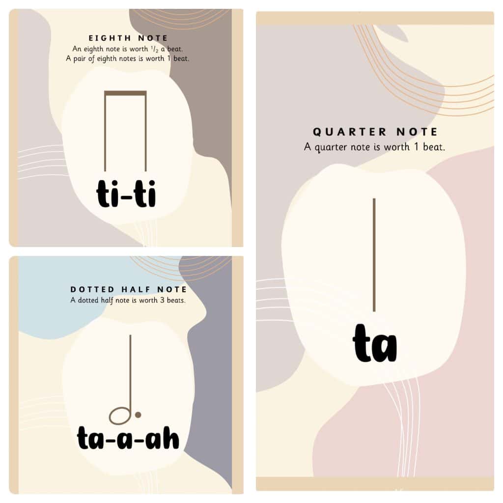 Rhythm Syllables (Stick Notation) | Minamilist, Boho Series | Display ...
