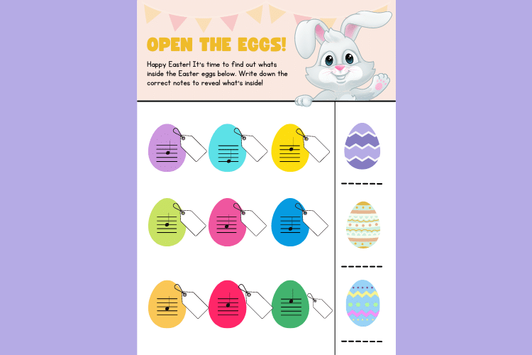 Open The Eggs - Easter Music Worksheet - Schools Music Market
