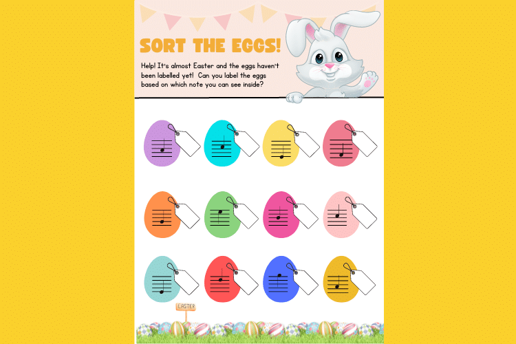 Sort The Eggs - Easter Music Worksheet - Schools Music Market
